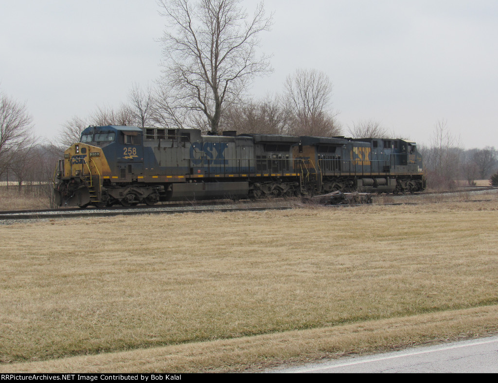 CSX 258 CSX 5107 Road Engines waiting for a train to be put together to haul out of north yard